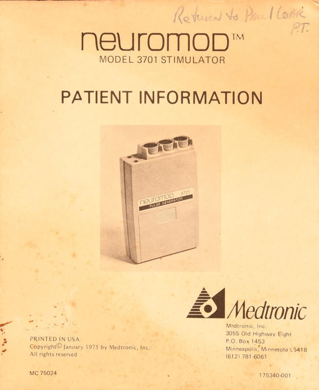 Neuromod TNS Model 3701 Patient Information; Medtronic Inc.; 1975 | eHive
