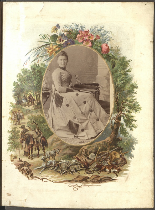 Studio photo of a formally attired seated lady in large dress.; Unknown ...