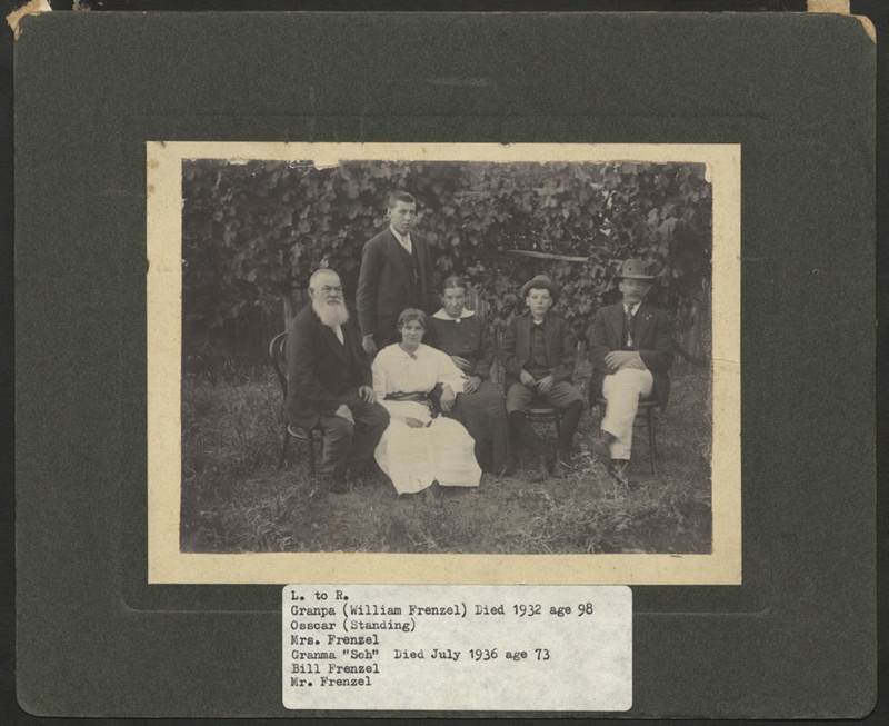Frenzel family group. L-R: William (Died 1932 aged 98), Osscar, Mrs ...