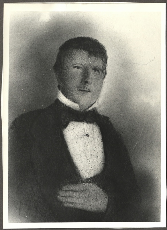 Studio photo of Thomas Wythes formally attired in a dinner suit ...
