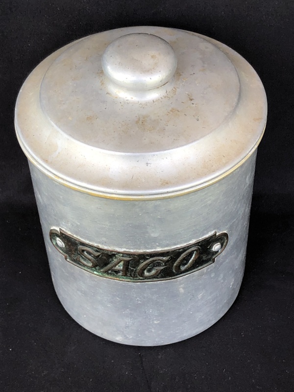 Sago canister, small alloy, with lid , part of set of six; 2023.301.5 ...