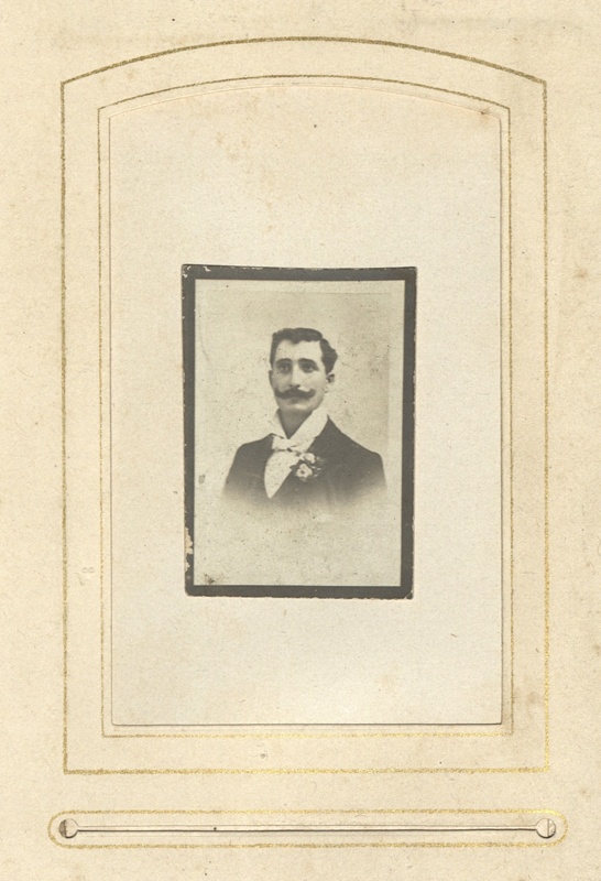 Studio head and shoulder photo of a mustachioed gentleman.; J.Hubert ...