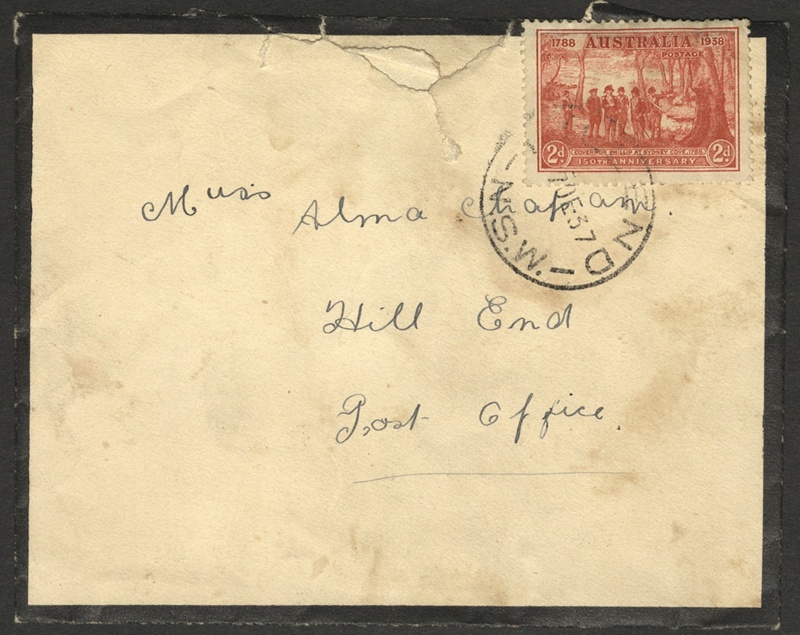 Addressed envelope with postage stamp and postmark; 2022.82:145 | eHive