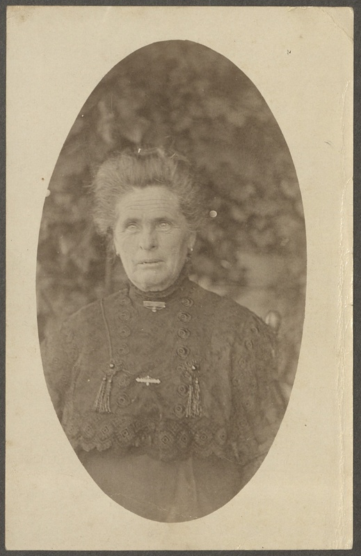 Studio photo of an elderly lady in formal attire.; Unknown; c.1860; 90. ...