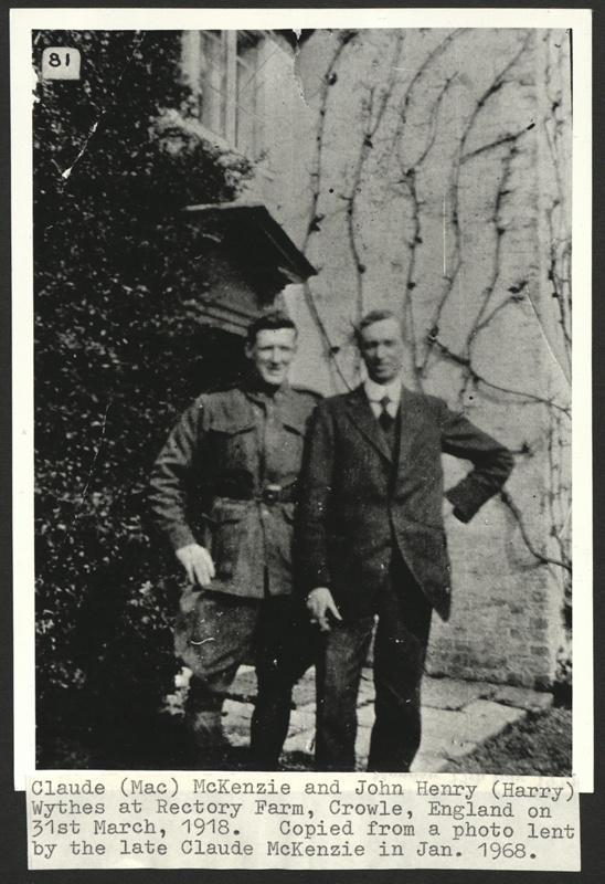 Claude "Mac" McKenzie and John Henry Wythes at "Rectory Farm", Crowle ...