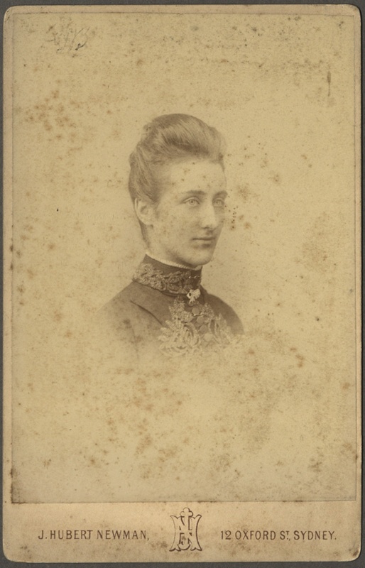 Studio head and shoulder photo of a formally attired young lady.; J ...