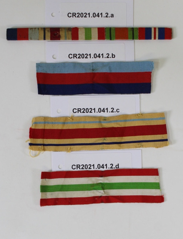 Military ribbons and bar WW II; c 1945; CR2021.041.2 | eHive