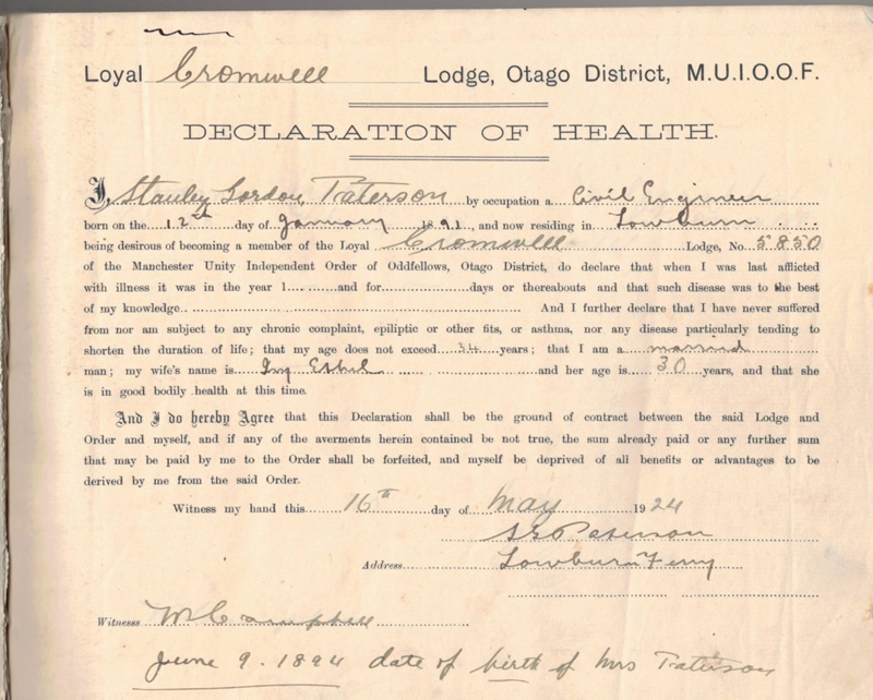 Book, Loyal Lodge Cromwell MUIOOF Declaration of Health; 1924-1934 ...