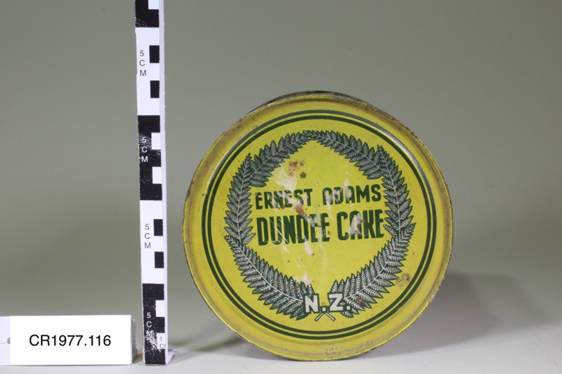 Ernest Adams cake in tin; Ernest Adams; CR1977.116 | eHive