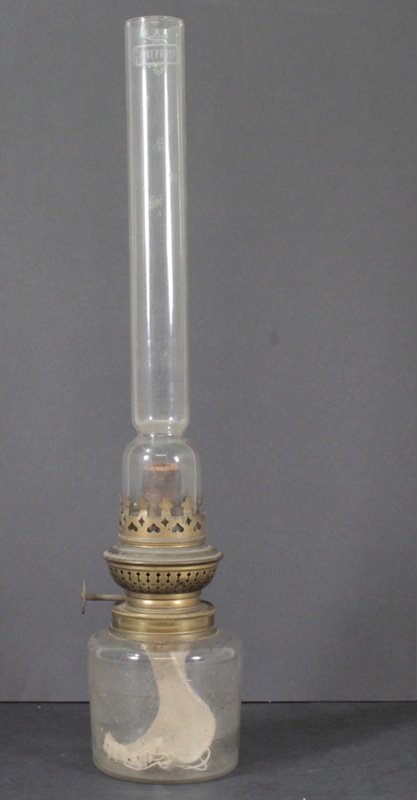 Small glass lamp and flue; Kosmos Brenner; CR1977.350.2 | eHive