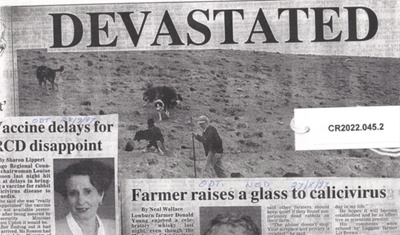 Rabbits: Biological control - Calicivirus; 1997; CR2022.045.2 | eHive