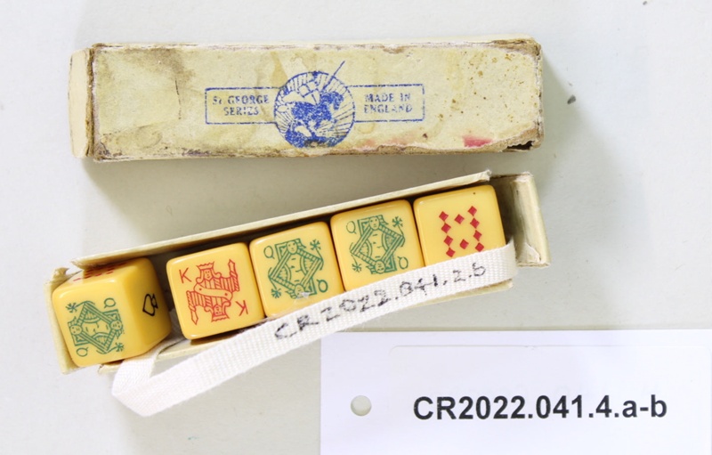 Vintage St George Series Set of 5 Poker Dice; St. Georges Series; 1950 ...