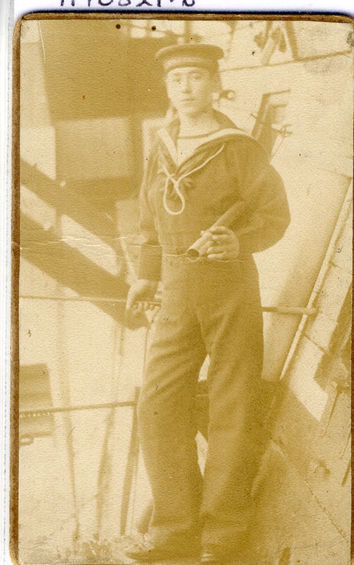 A photograph of Herbert William Blades in 1897 on HMS Caledonia. He was ...