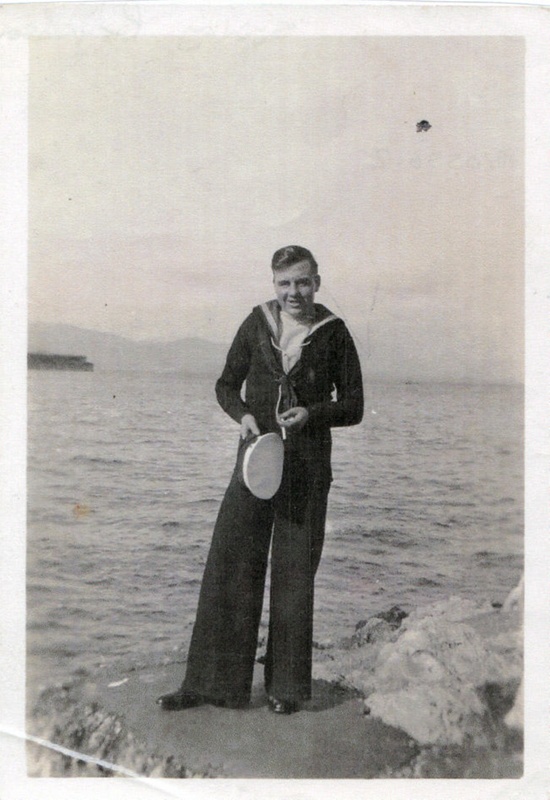 Photograph of Sydney Richardson who was at Ganges in 1926 on a rock ...