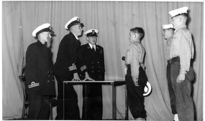 Photograph of 222 Class, Duncan Divisioin "enacting Defaulters" in 1958 ...