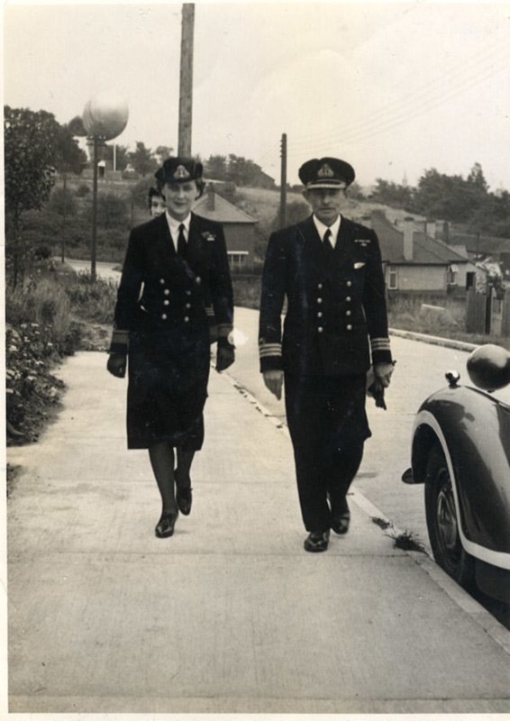 photograph of Princess Marina and Commander Harvey, HMS Ganges 1940 ...