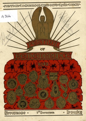Programme of the Festival of Remembrance, Sunday 7th November 1948 at ...
