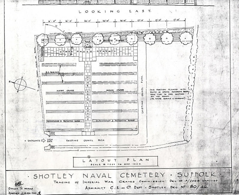 layout plan of Shotley Naval Cemetery, Suffolk; SHHMG:A3658.7 | eHive