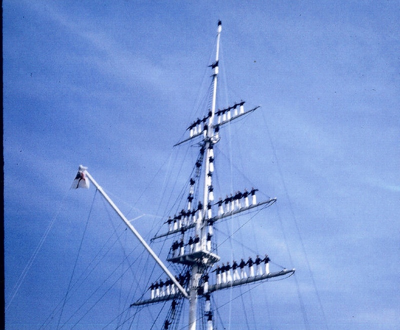 Photograph of the last mast manning at Parents' Day in June 1973. JREM ...