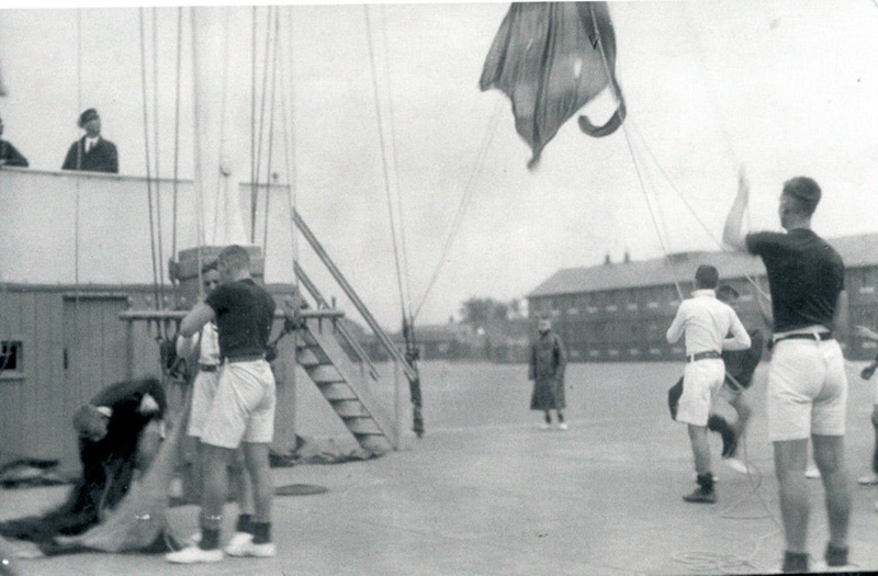 Photograph of flag hoisting exercise; SHHMG:A3351.1 | eHive