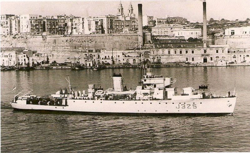 Photograph of HMS Providence in Malta in October 1946. Lieutenant ...