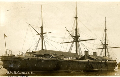 Photograph of HMS Ganges II moored off Shotley, 1915; SHHMG:A2115 | eHive