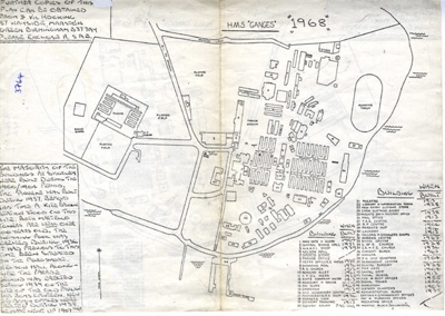 sketch map of HMS Ganges site with details of the area and buildings ...