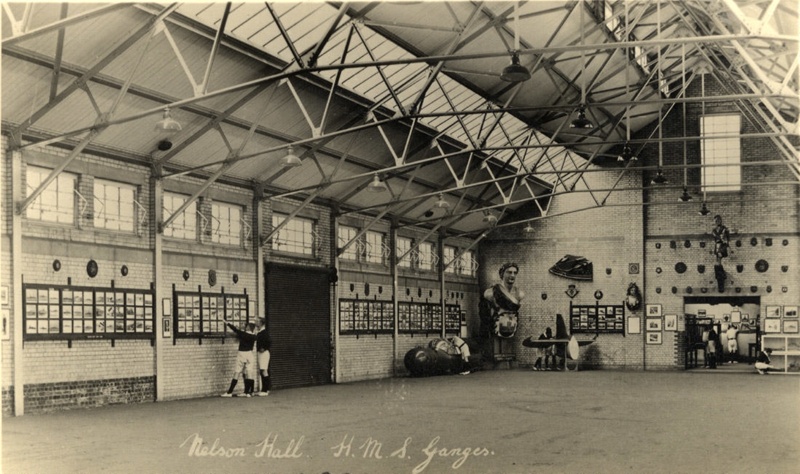Postcard showing interior of Nelson Hall at HMS Ganges; SHHMG:A4656.1 ...