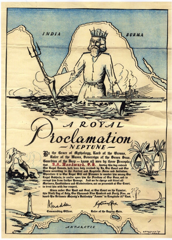 A Royal Proclamation by King Neptune and Crossing the line certificate ...