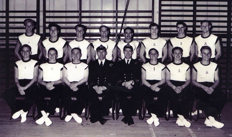 Photograph of HMS Ganges physical training staff in 1957; photographer ...