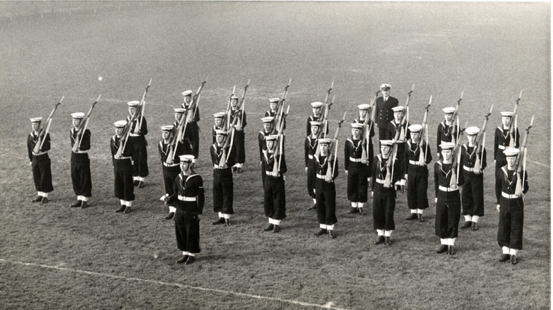 Photograph of Class guard from 40 Mess, Drake Division, HMS Ganges ...