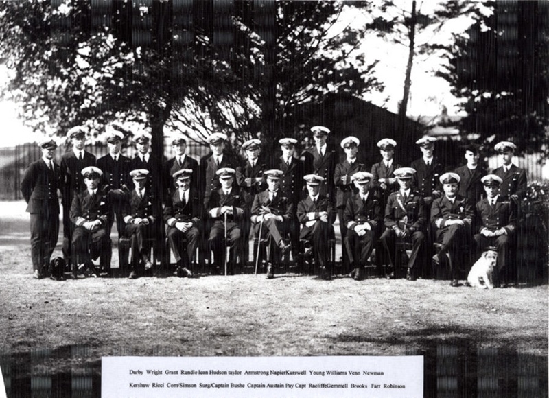 Laminated photograph of Wardroom Officers, HMS Ganges, 1929; SHHMG ...