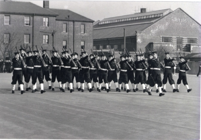 Photograph of Benbow 30 Mess guard, 1952 marching past on the parade ...