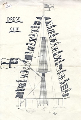 3 single pages of Dress Ship Procedure; Donoghue, M.S.; 1968 = 1970 ...
