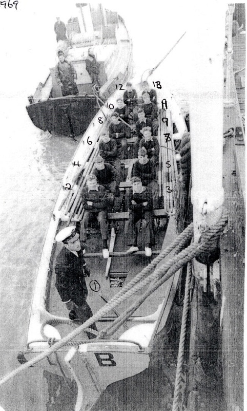 Photocopy of a photograph of a cutter's crew from 50 class, 3 Mess ...