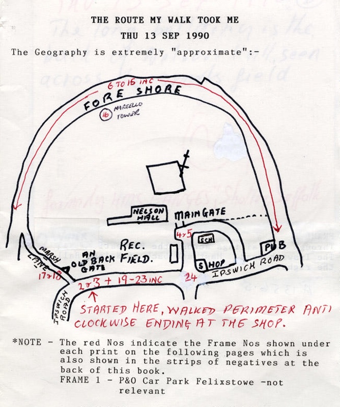 Diagram showing route taken around perimeter of HMS Ganges to collect ...