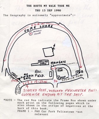 Diagram showing route taken around perimeter of HMS Ganges to collect ...