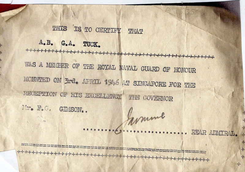 A certificate issued to George Albert Tuck JX733199 to confirm that he ...