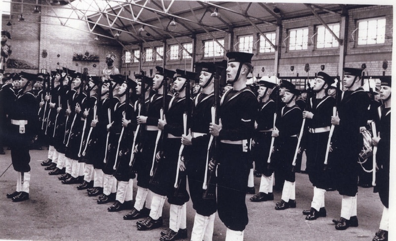 Photograph of Rodney 15 Mess guard, April 1953 taken in Nelson Hall ...