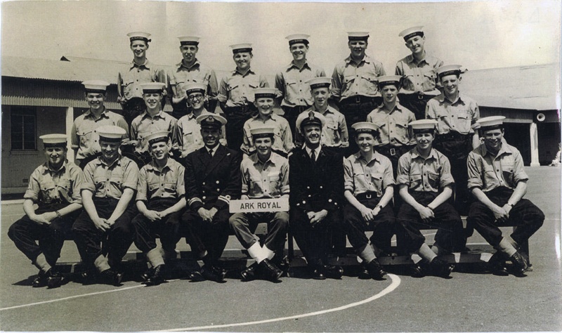 Photograph of Ark Royal mess in the Annexe D. Archer 3rd left in the ...