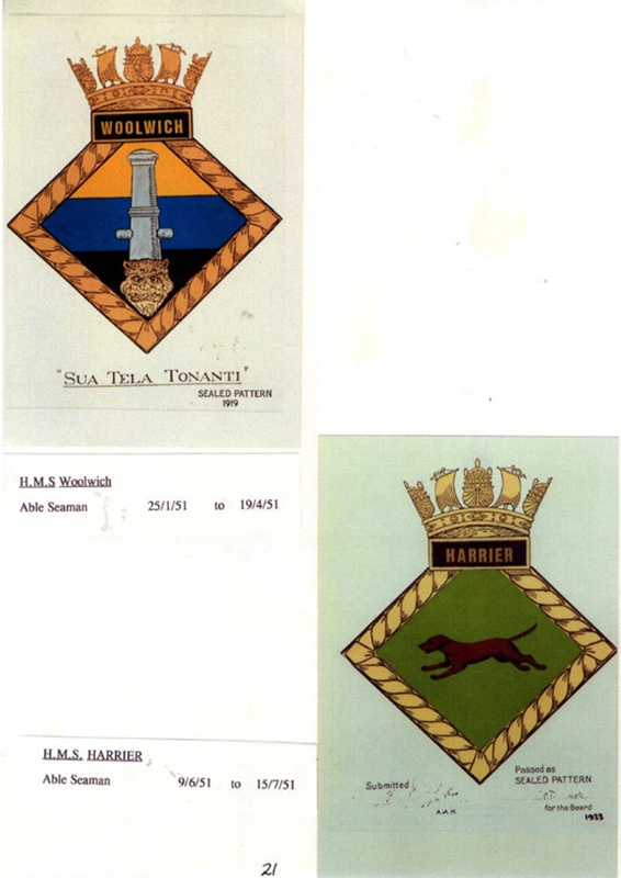 Copy of 2 photographs of the ships' badges of HMS Woolwich and HMS ...