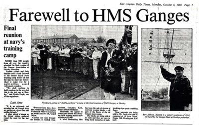 Final Reunion of the HMS Ganges Association at Shotley in October 1986 ...