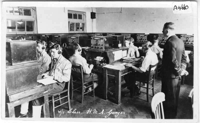 postcard of a wireless telegraphy class believed to be 1952 ...