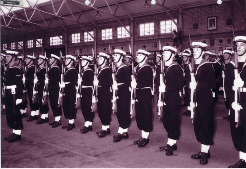 Photograph of Anson 19 Mess Guard at the salute.; photographer : Fisk ...