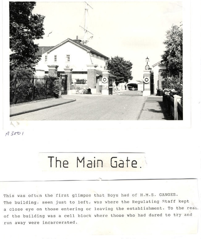 Photograph of the Main Gate to HMS Ganges; photographer; SHHMG:A3001 ...