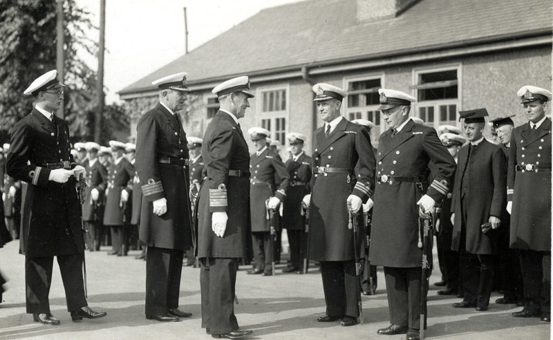 Photograph of Admiral Evans, Commander in Chief, being introduced to ...
