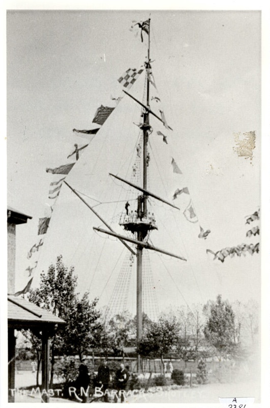 Photograph of the mast at HMS Ganges in 1922.; photographer : unknown ...