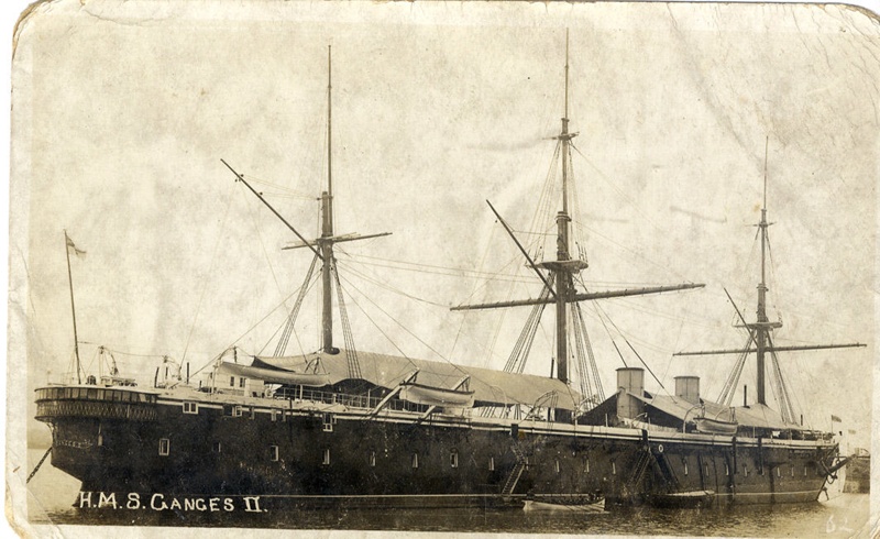 Photograph of HMS Ganges 2 at anchor in 1913.; SHHMG:A7557 | eHive