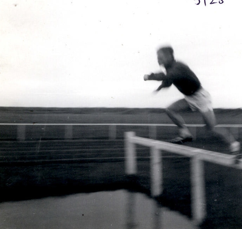 Photograph of Junior Terry Abrams competing in the steeplechase for ...