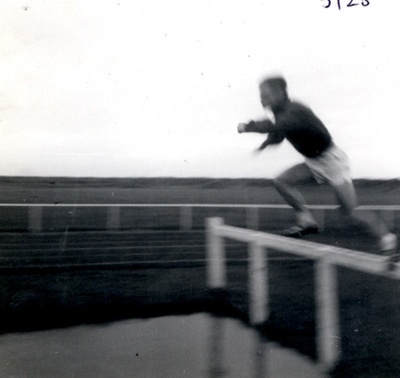 Photograph of Junior Terry Abrams competing in the steeplechase for ...